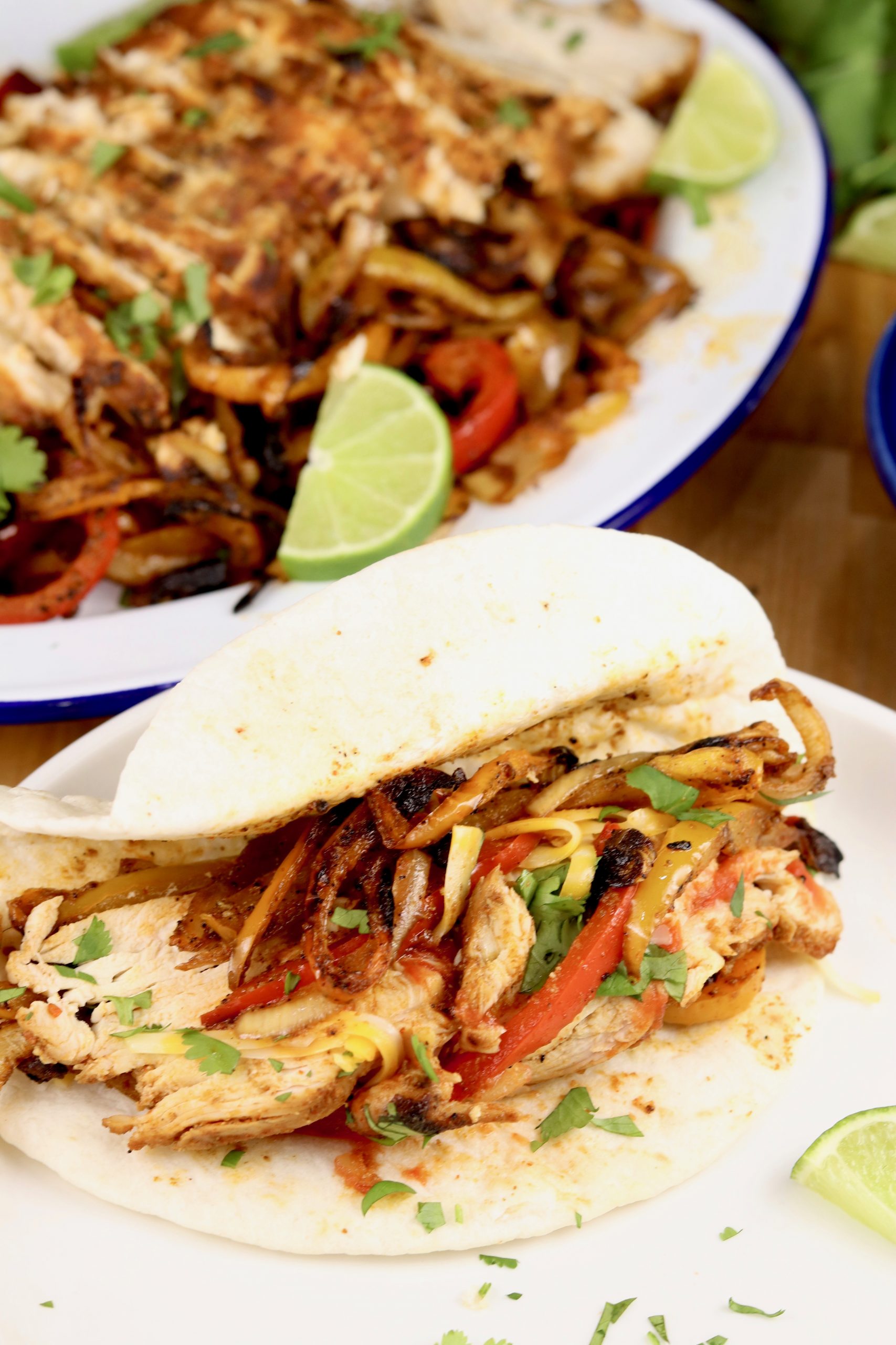 Grilled Chicken Fajitas {with grilled vegetables} - Out Grilling