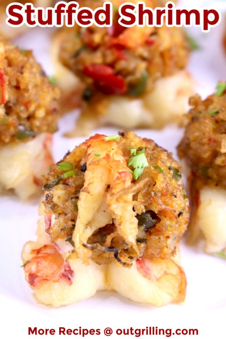 Stuffed Shrimp Recipe {Grilled or Baked} - Out Grilling