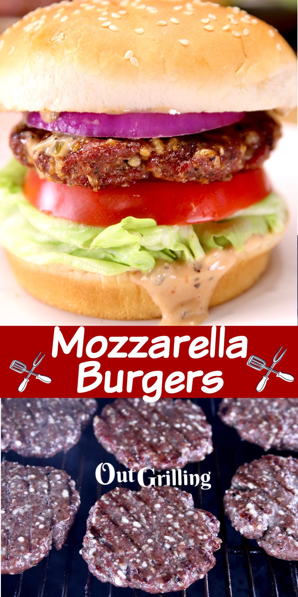 Grilled Mozzarella Burgers Recipe - Out Grilling