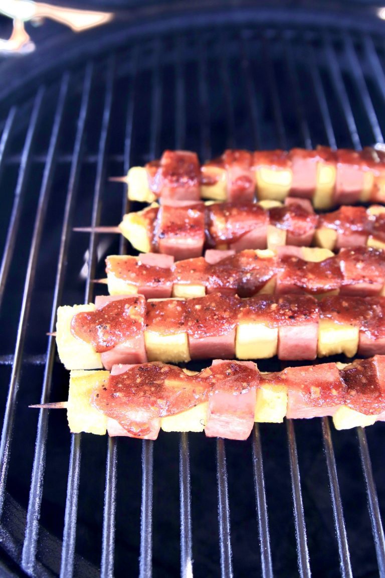 BBQ Spam and Pineapple Kabobs {Appetizer or Main Dish} - Out Grilling