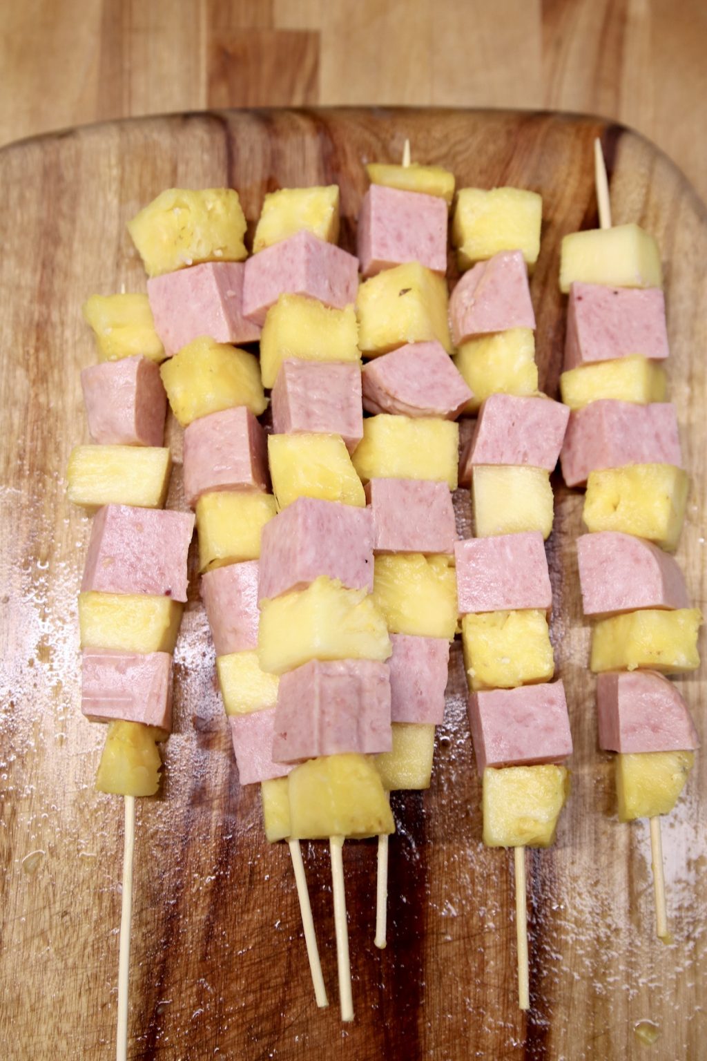 BBQ Spam and Pineapple Kabobs {Appetizer or Main Dish} - Out Grilling