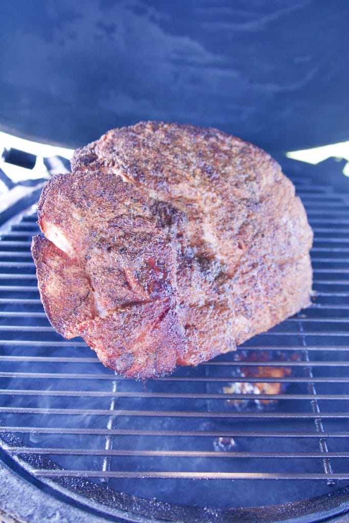 Grilled Ham with Garlic and Onion Rub - Out Grilling