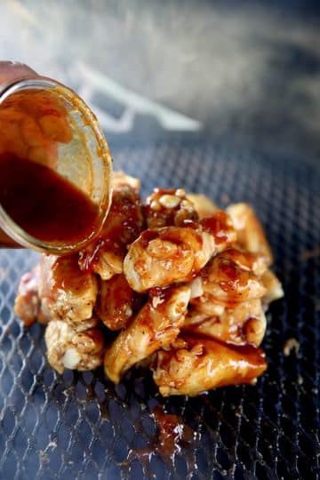 Peach BBQ Chicken Wings - Out Grilling