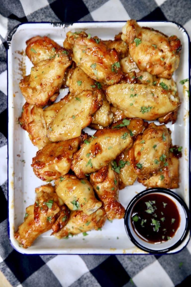 Peach BBQ Chicken Wings - Out Grilling