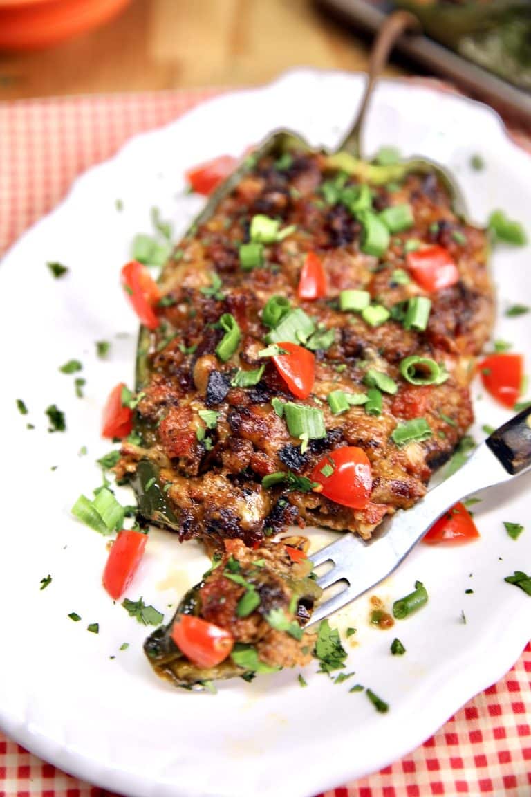 Brisket Stuffed Poblano Peppers - Out Grilling