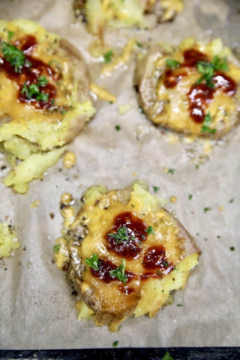 Pellet Grill Smashed Potatoes - Out Grilling