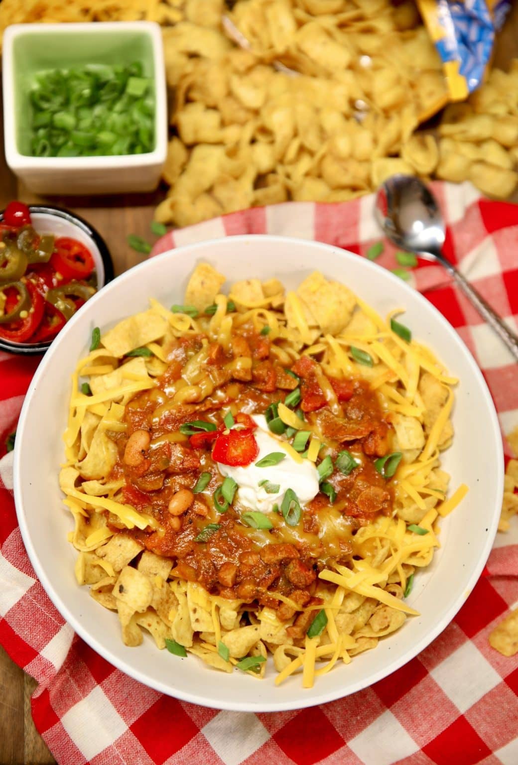 Frito Chili Pie Recipe (with Beef Rib Chili) - Out Grilling